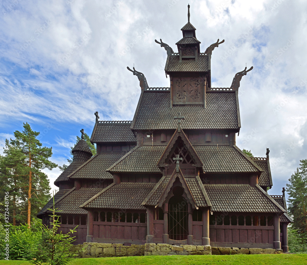 Unique Gol Stave Church, church originally from Gol, Hallingdal, Norway ...