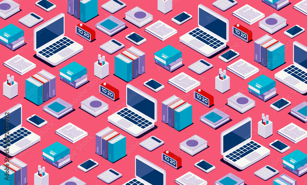 School and technology background Stock Illustration | Adobe Stock