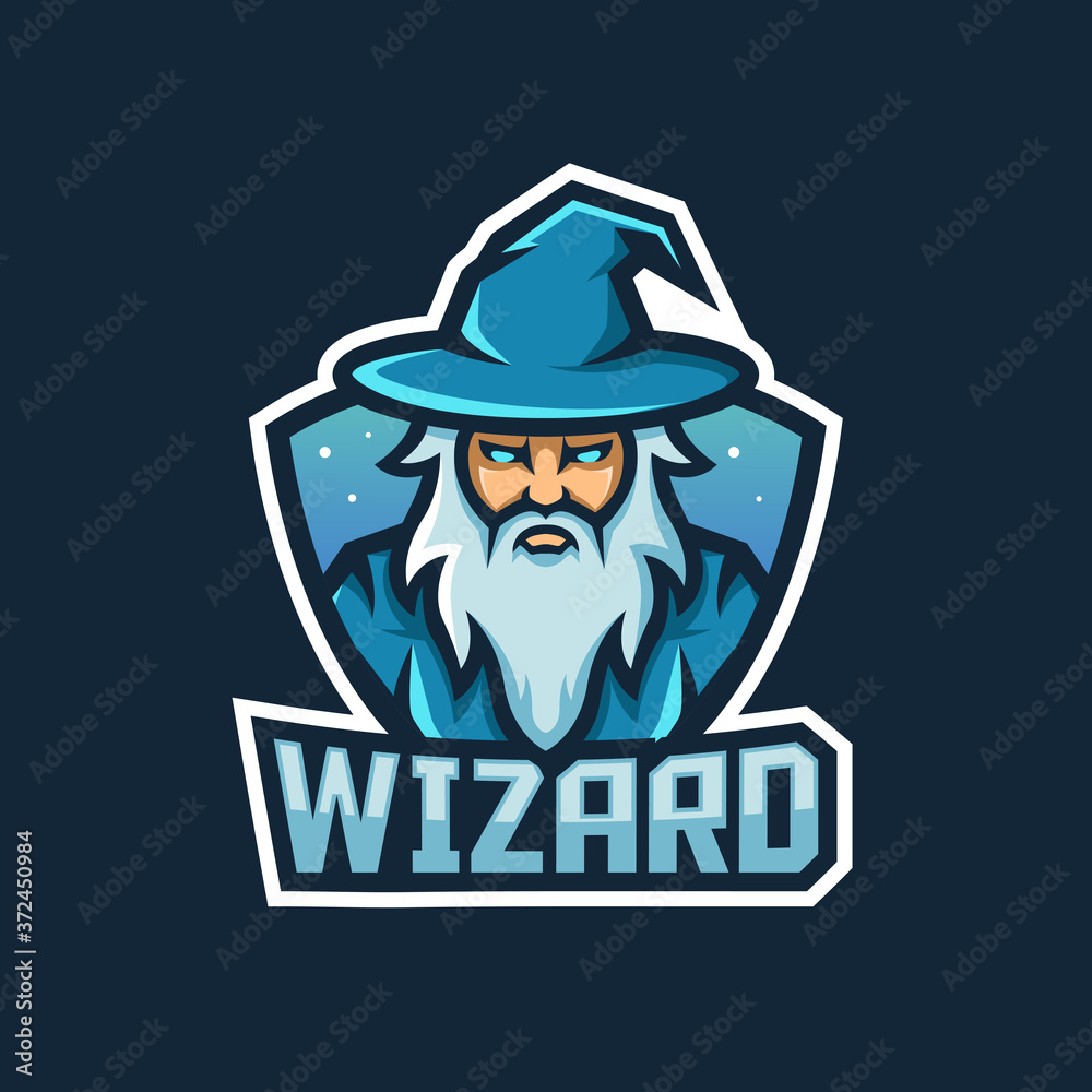wizard warlock mascot logo design with modern illustration concept ...