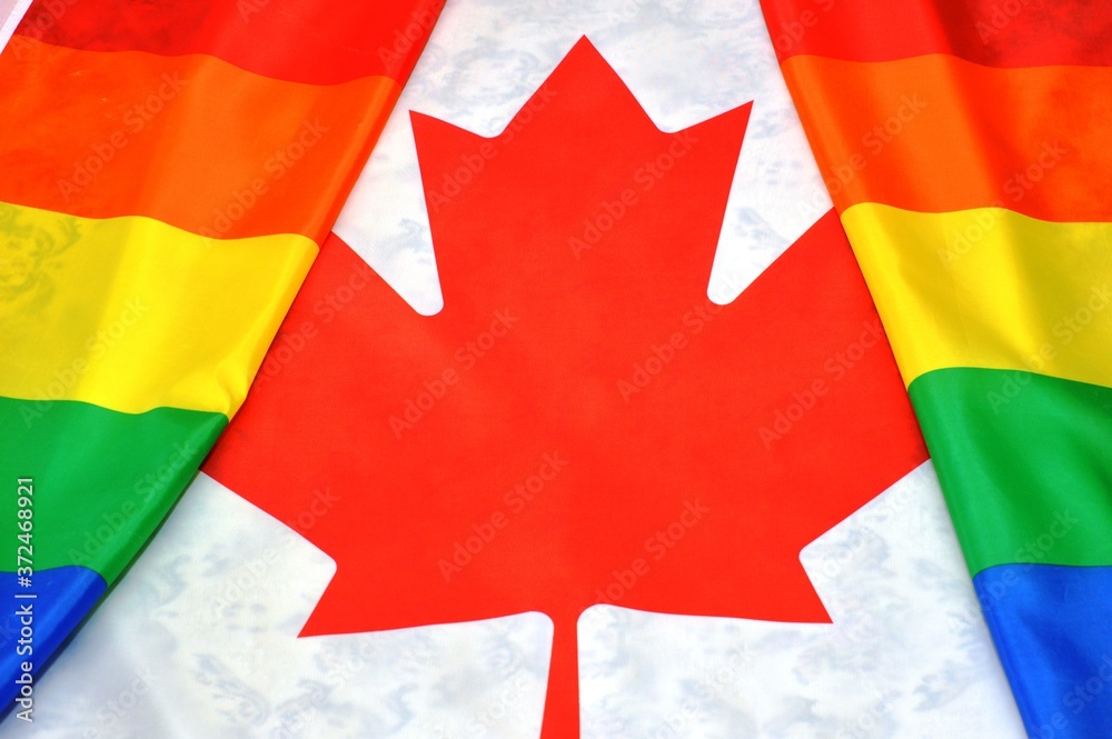 LGBT Canada flag. Rainbow flag. Symbol of pride and tolerance Stock ...