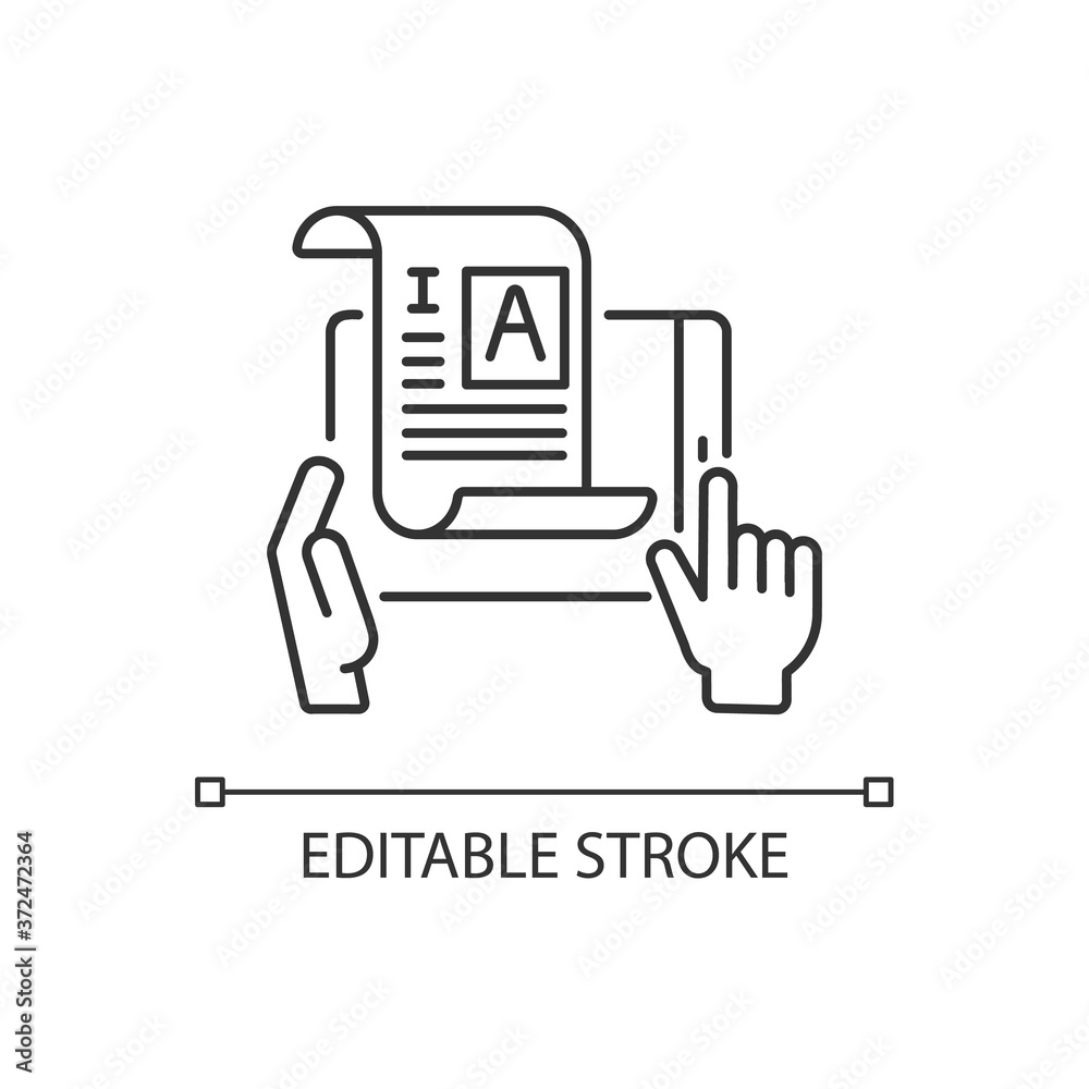 Self publishing linear icon. Digital article. Professional journalist ...