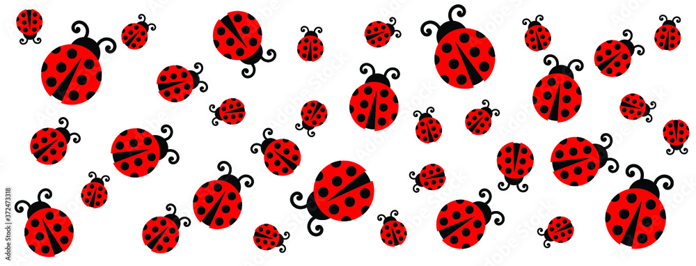 Fly ladybug icon. Flying lady bug banner. Vector sign Stock Vector ...