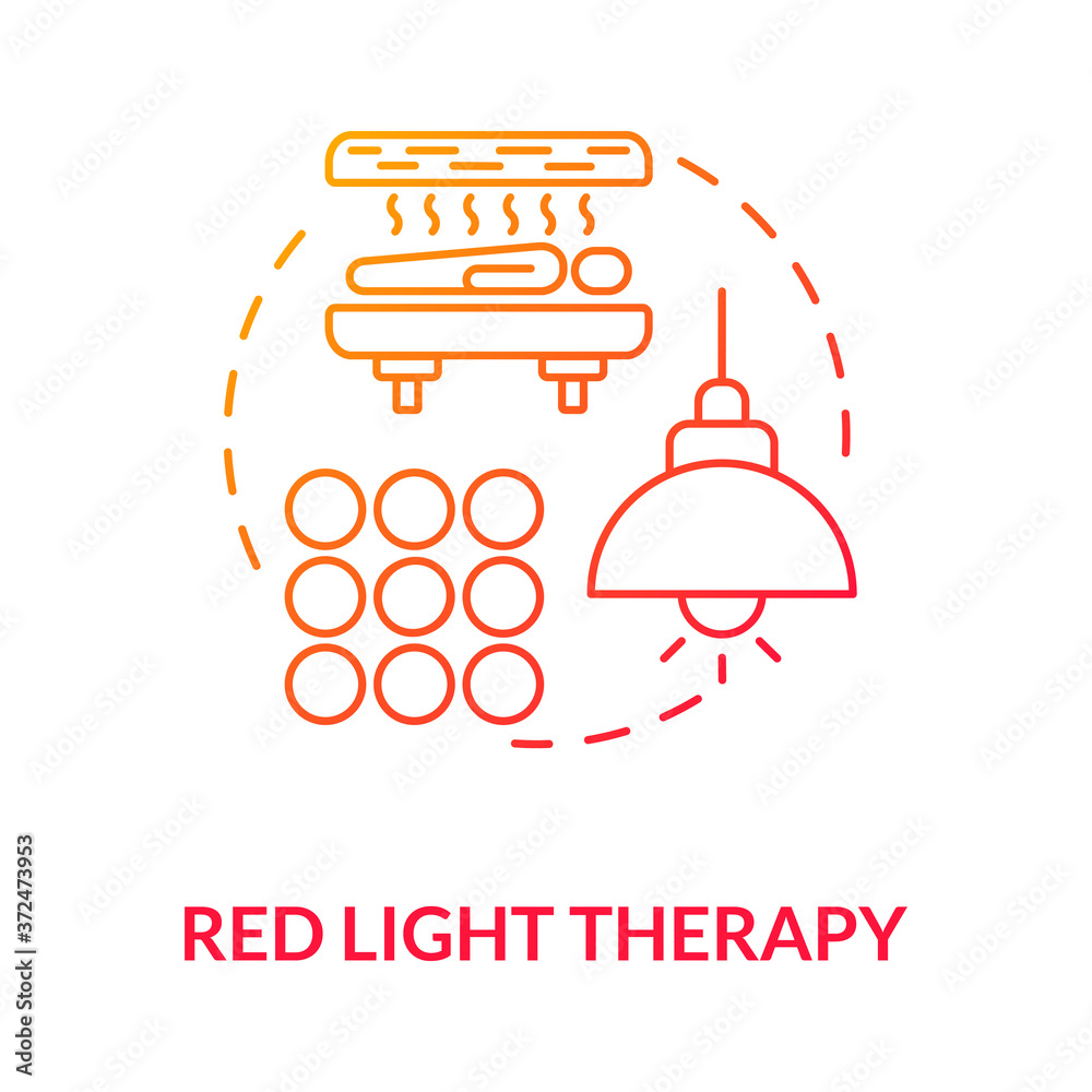 Red light therapy concept icon. Biohacking technique, alternative ...