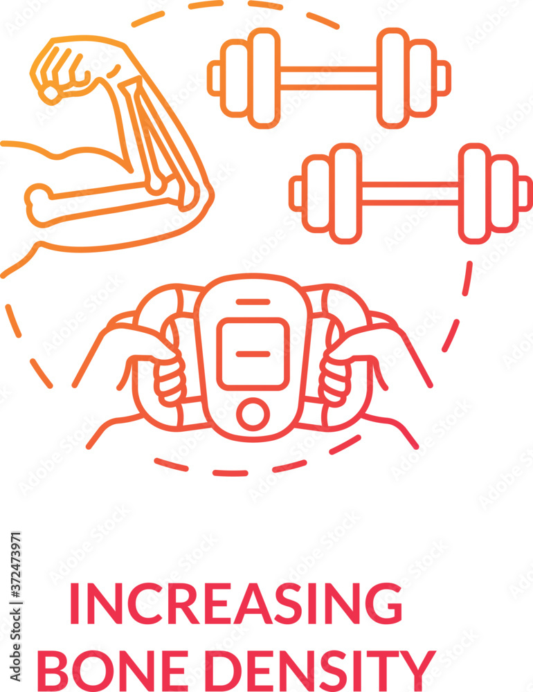 Increasing bone density concept icon. DIY biology, biohacking idea thin ...