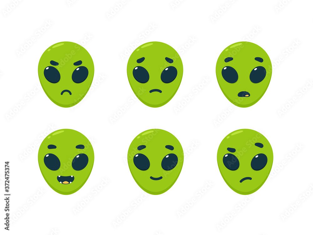 Vetor de The emoticon of green alien - Feedback emoticon smiley. do ...