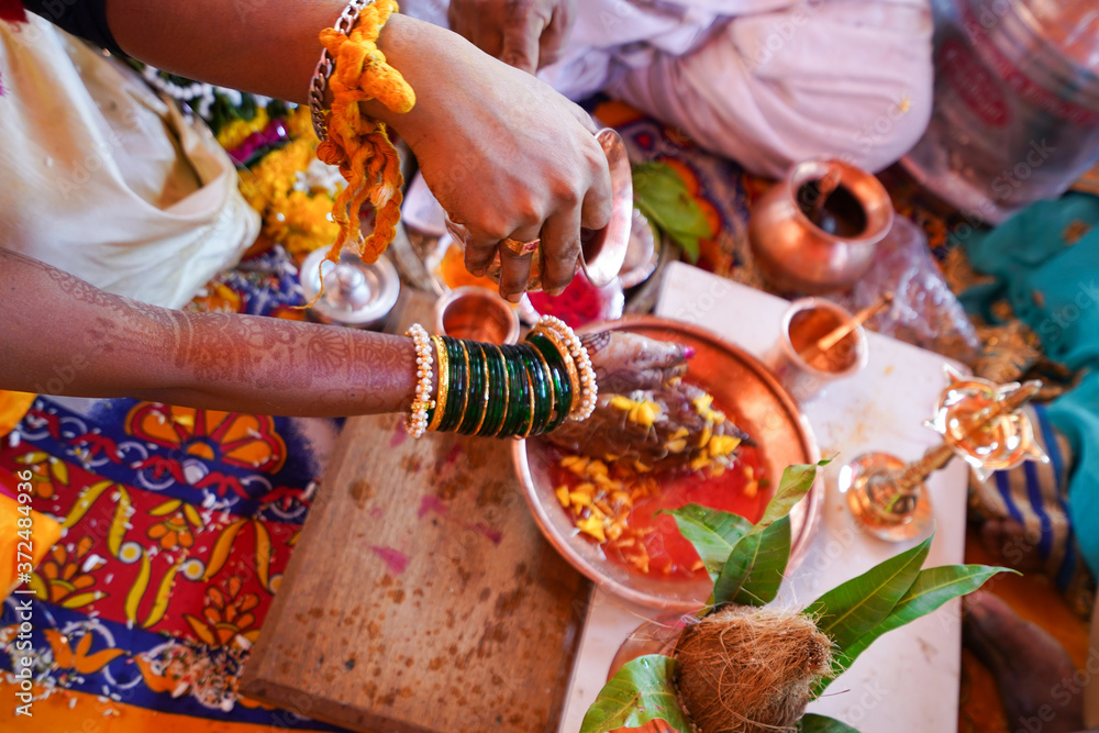 Hindu Maharashtrian wedding ceremony rituals Stock Photo | Adobe Stock