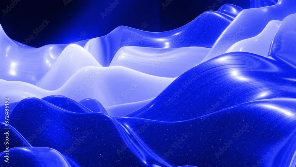 looped blue liquid background in 4k. Abstract wavy pattern on bright ...