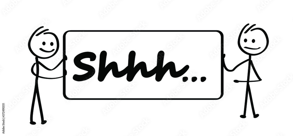 Silence shhh, no talking. Kids playing running, jumping Happy smile ...