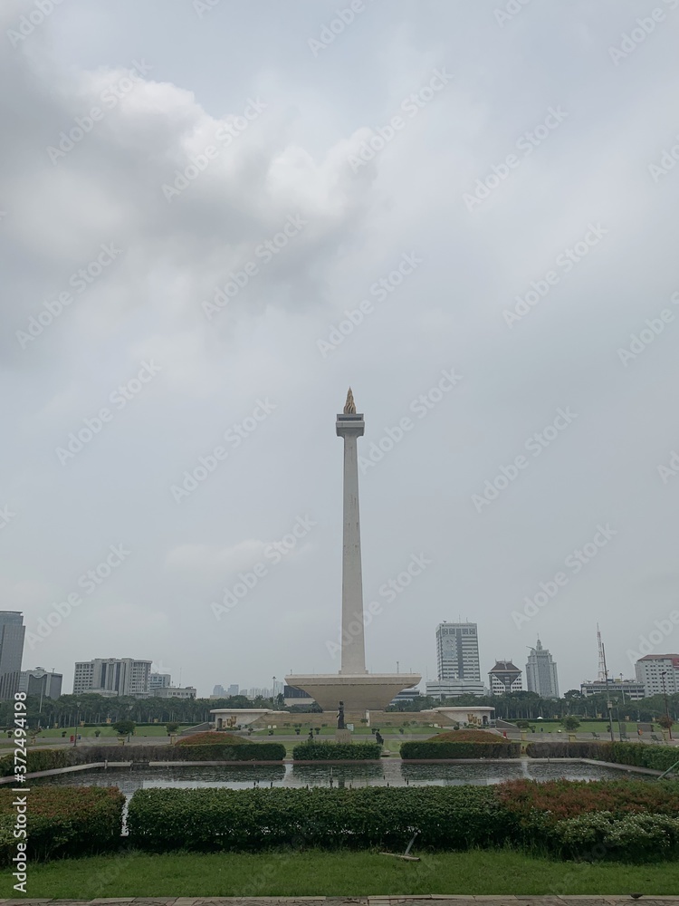 Colonne du Monumen Nasional de la place Merdeka à Jakarta, Indonésie ...
