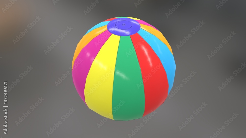 Beach Ball Low-poly 3D model Stock Illustration | Adobe Stock