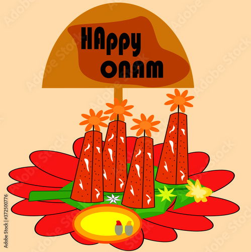 Vector illustration of Happy Onam, Onathappan for onam celebration ...
