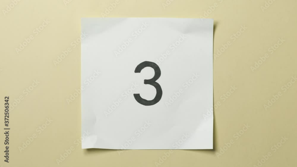 Countdown leader animation 5 to 0 with paper balls wrapping and ...