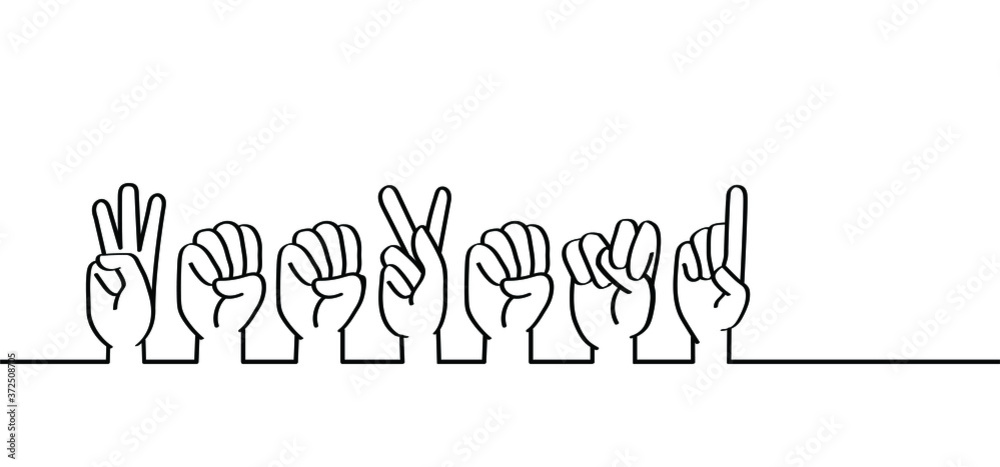 Hand spelling. Deaf sign language signs. Slogan weekend line patern ...