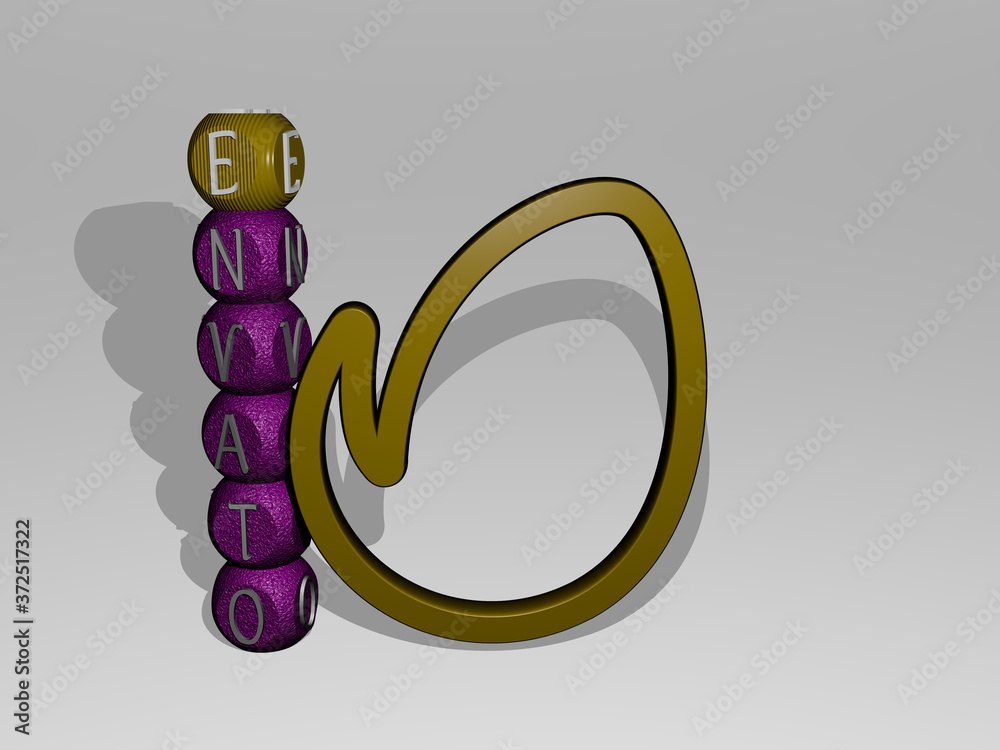 ENVATO 3D icon and dice letter text, 3D illustration Stock Illustration ...