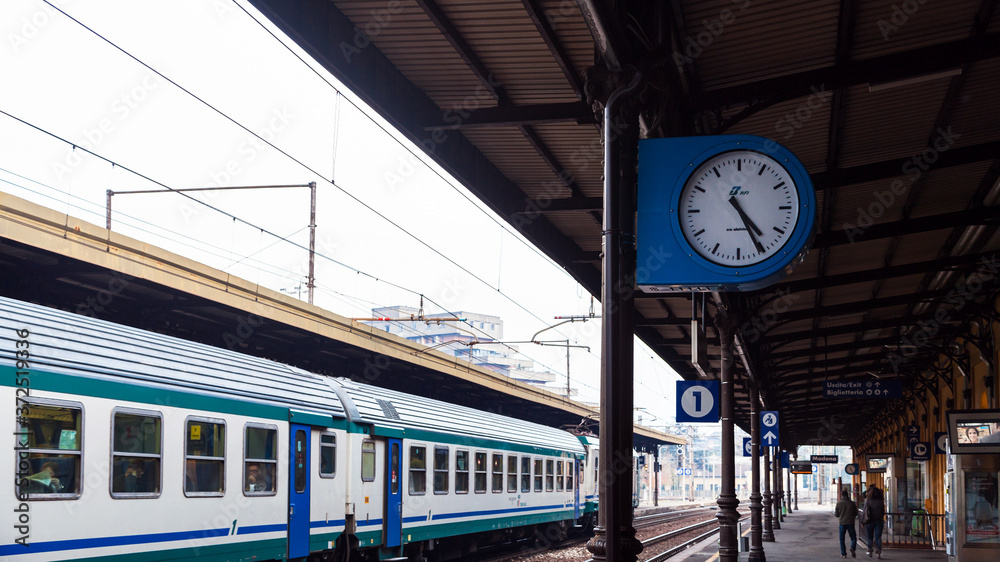 MODENA, ITALY - NOVEMBER 3, 2012: Train on railway station in Modena ...