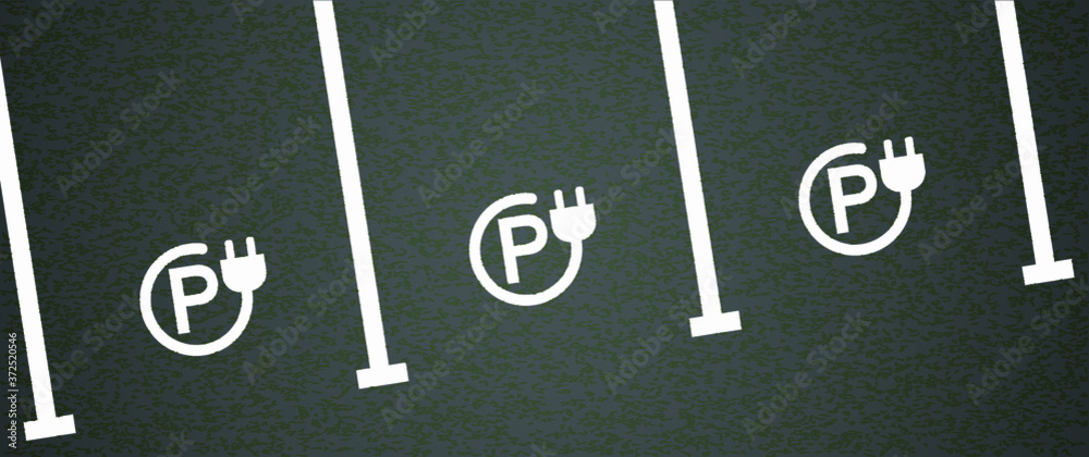 Slogan e charging point symbol. Electric cable plug, battery charger ...