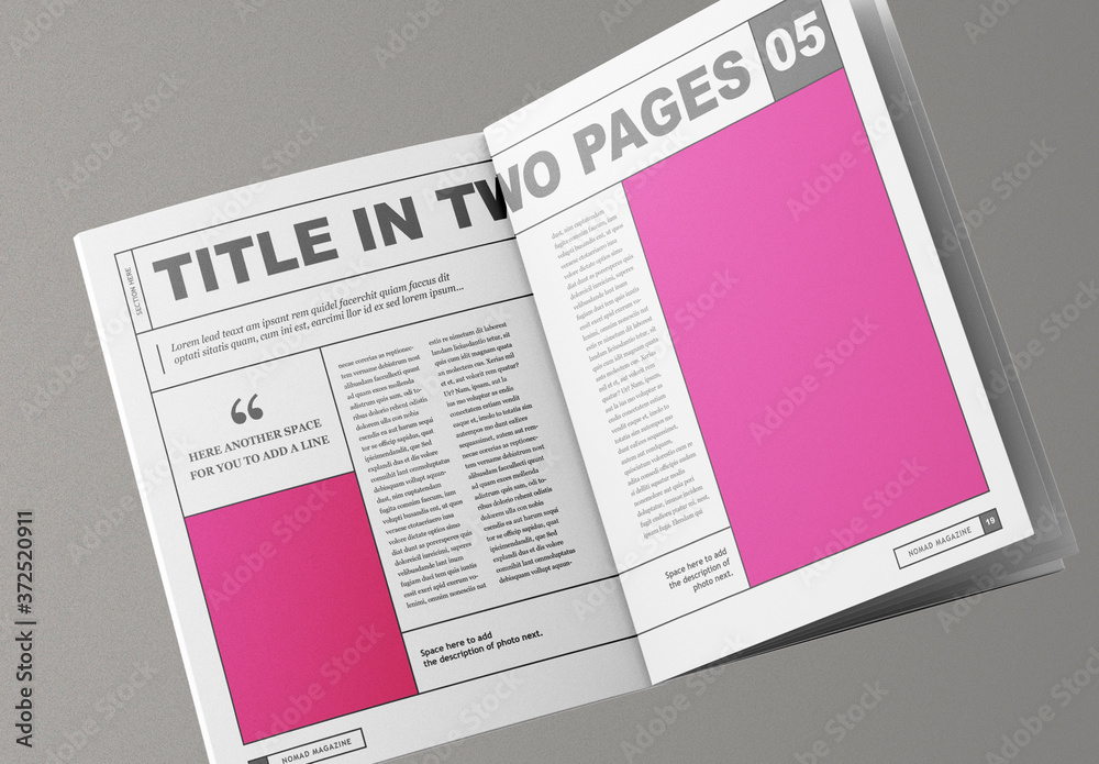 The Nomad Magazine Layout Stock Template | Adobe Stock