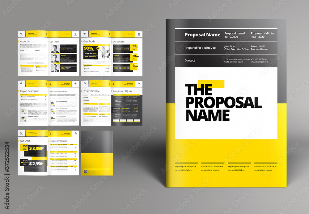 Business Proposal Booklet Layout Stock Template | Adobe Stock
