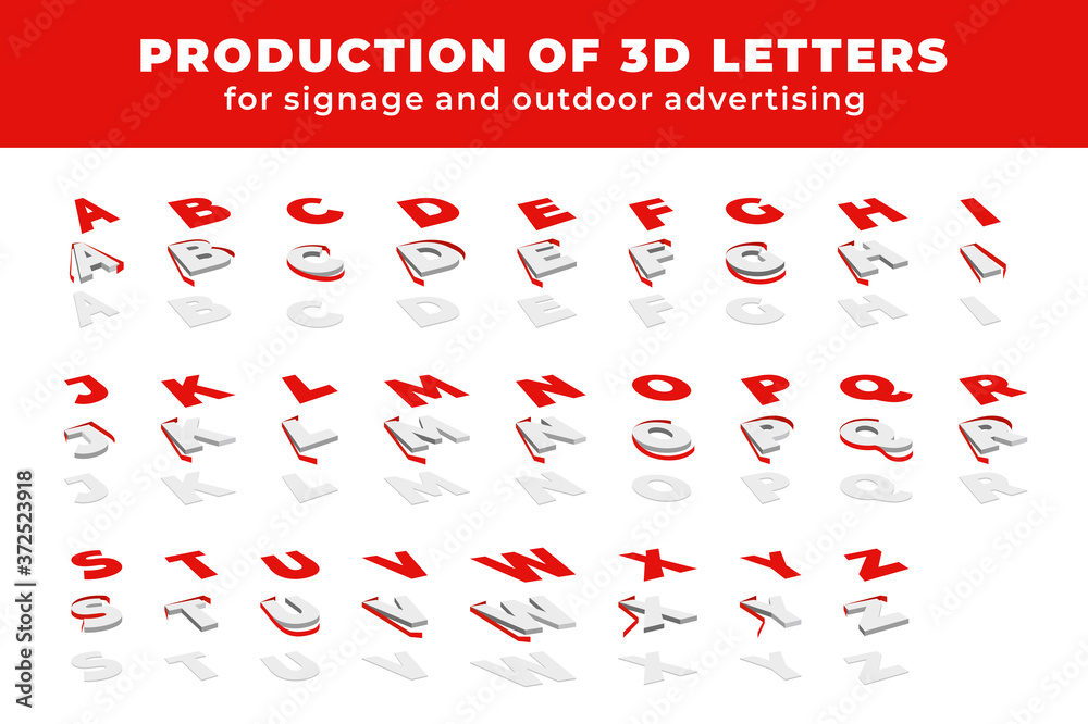 Production of 3d letters of plastic for signage and outdoor advertising ...