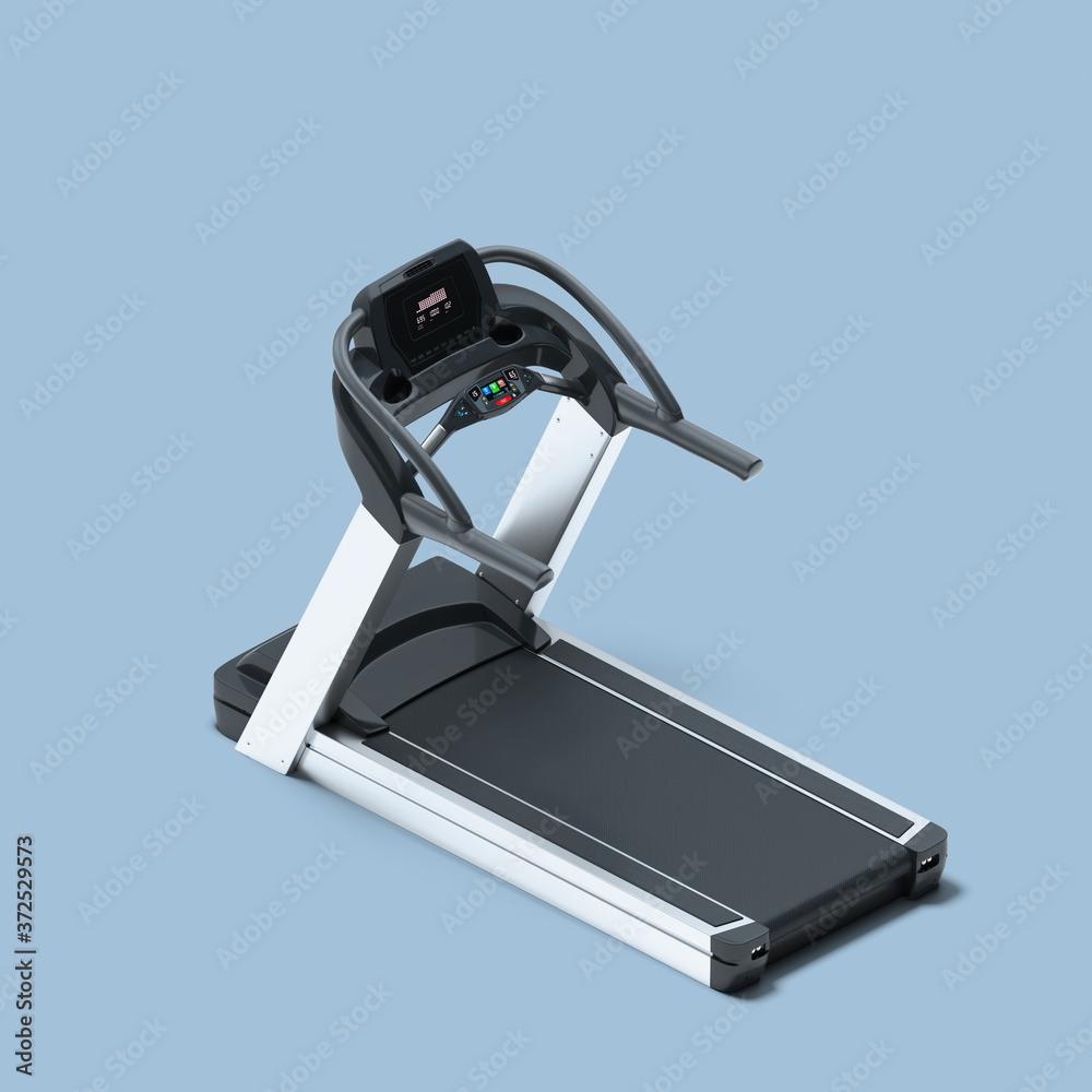Treadmill On Light Blue Background. Exercycle. Sport, Fitness, Healthy ...