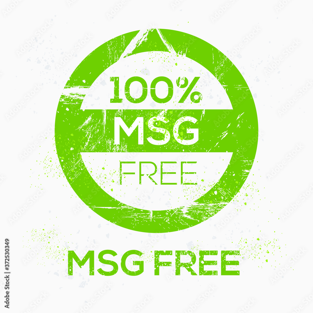 (MSG free) Mono sodium glutamate label sign, vector illustration. Stock ...