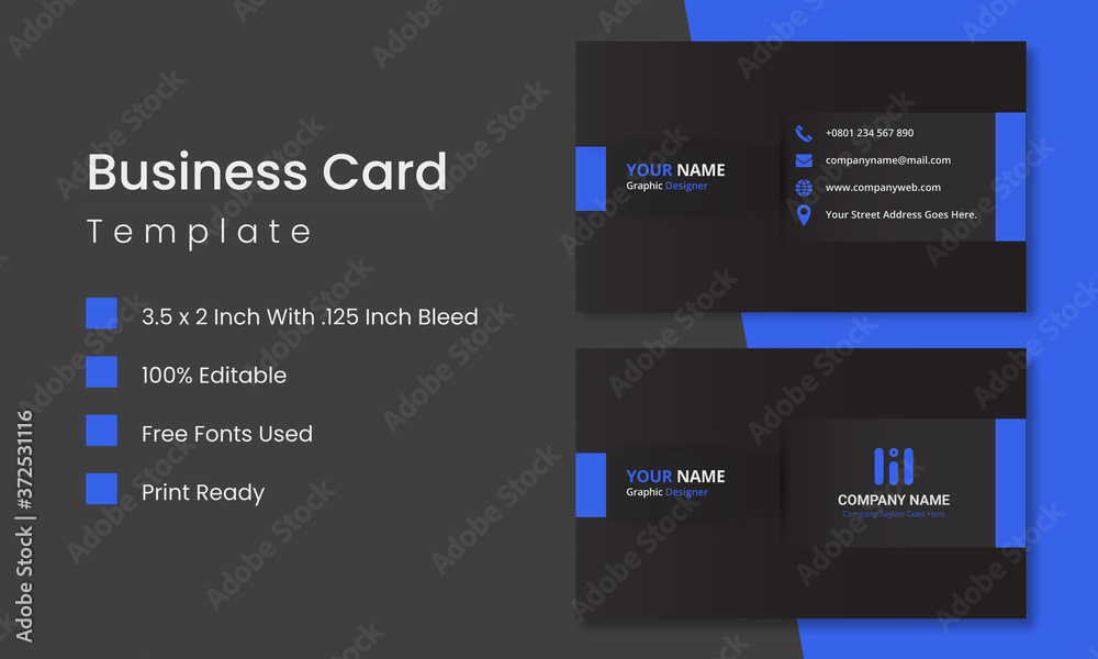 Minimal clean business card template | premium modern contact card ...