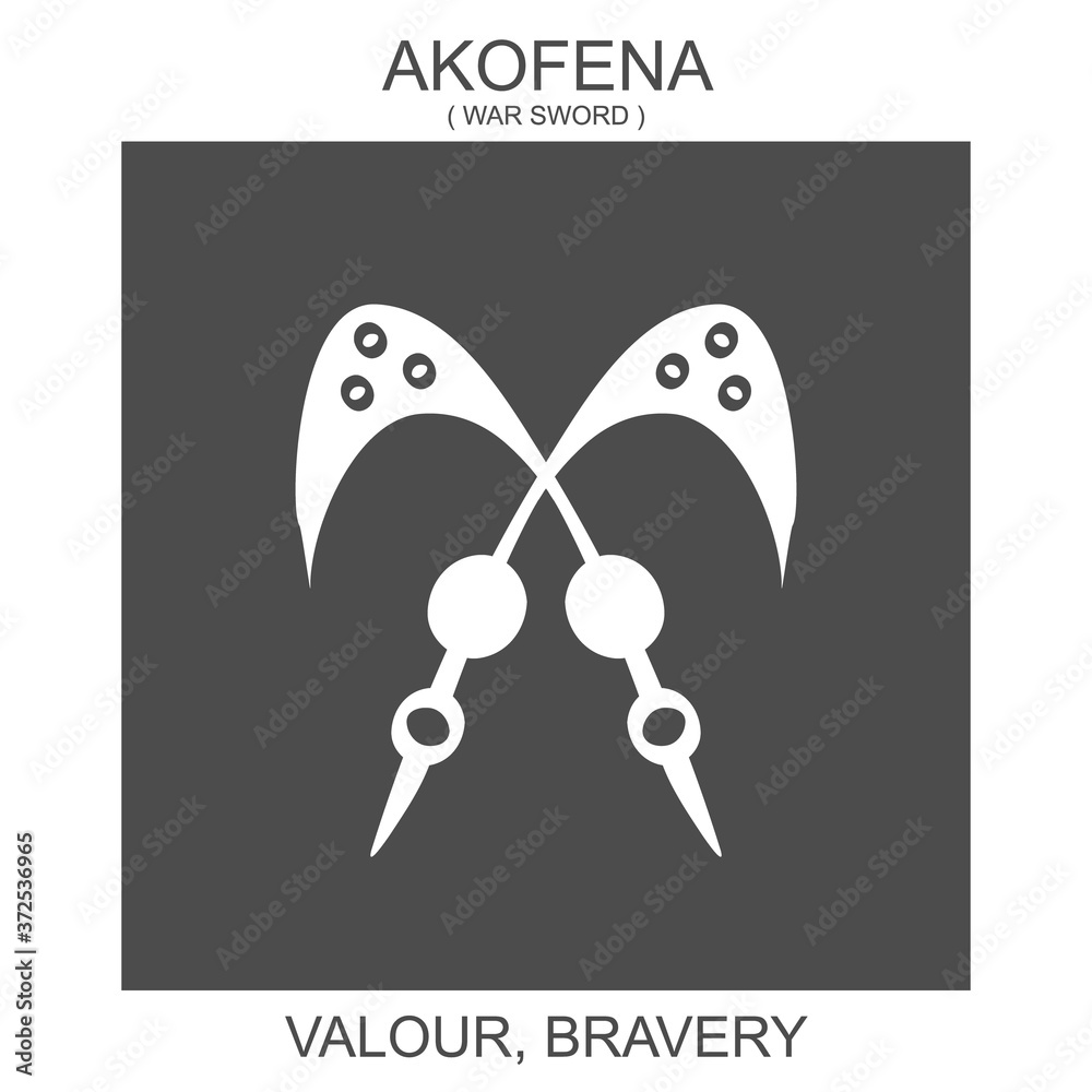 vector icon with african adinkra symbol Akofena. Symbol of Valour and ...