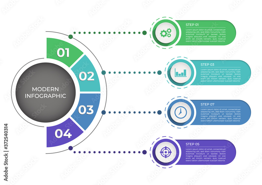 Modern infographics template. Presentation business infographic with 4 ...