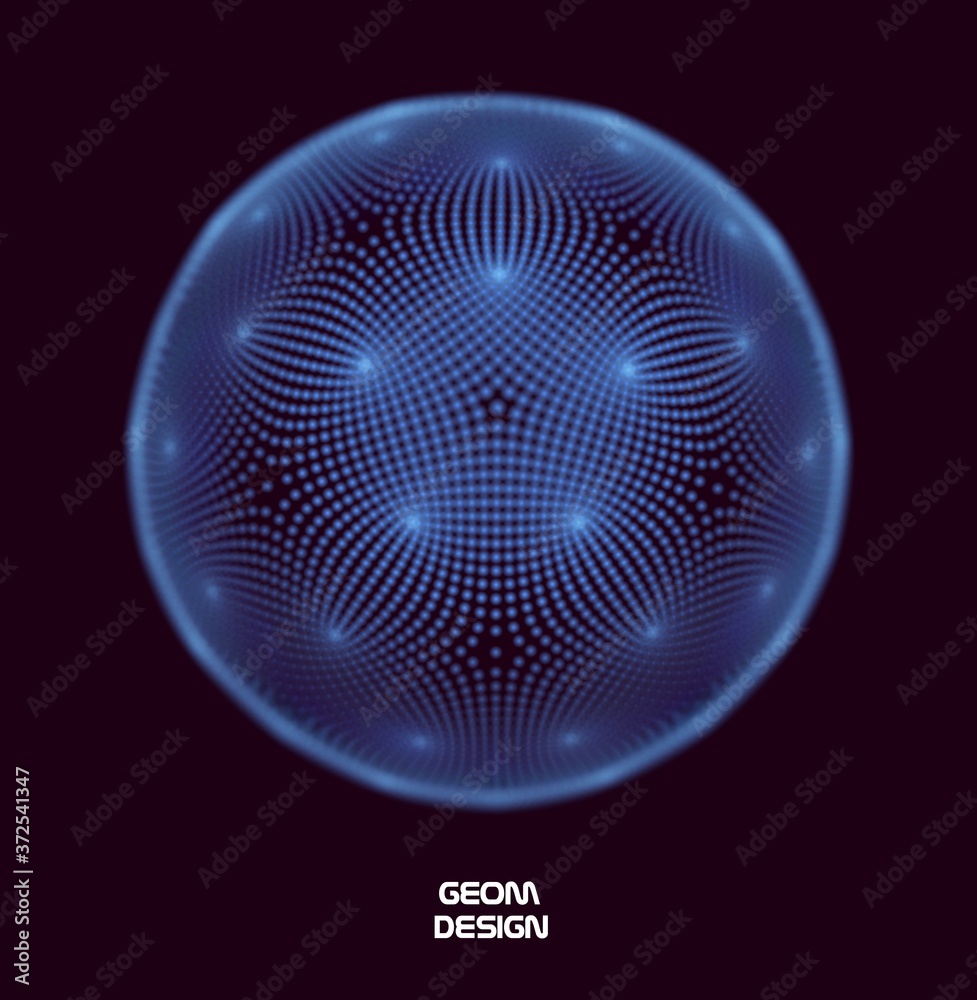3d sphere made of particles in. Technology background vector. Digital ...