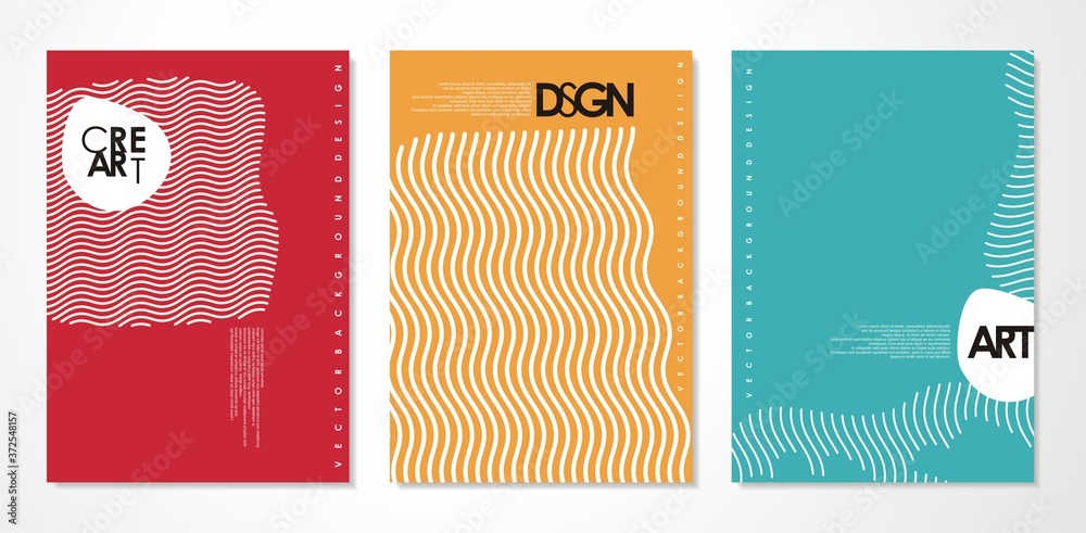 Abstract covers set - minimal banner design - simple line art vector ...