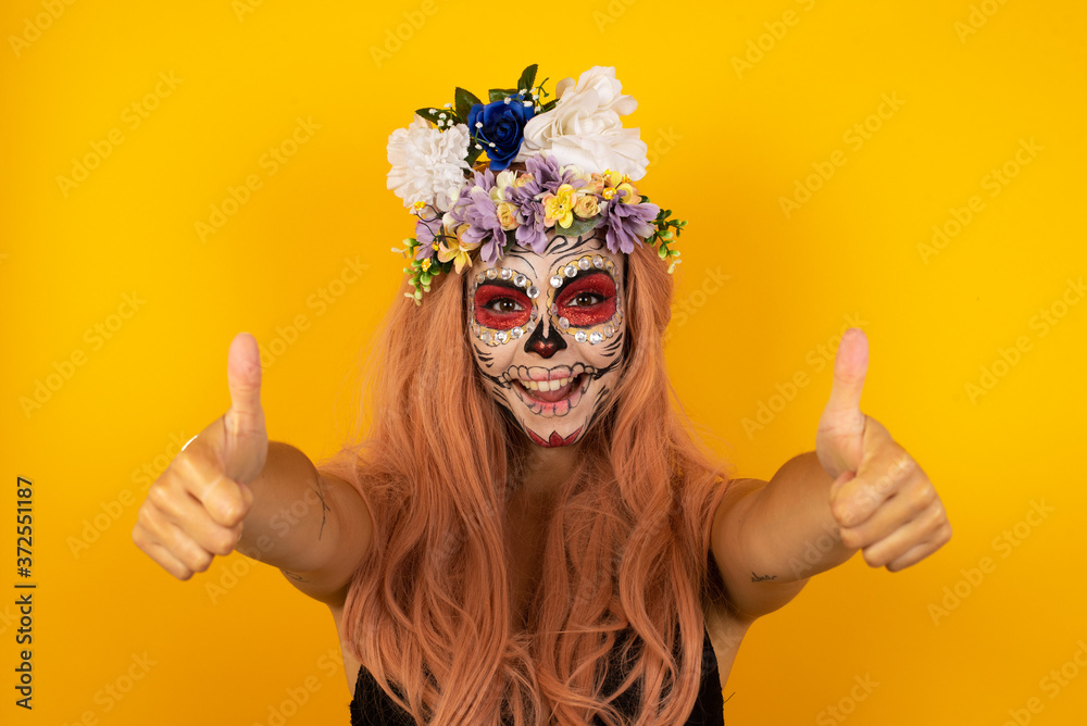 Good job! Portrait of a happy smiling young successful woman wearing ...