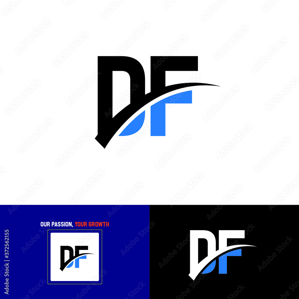 initial letter df, DF Logo Design For Vector Stock Vector | Adobe Stock