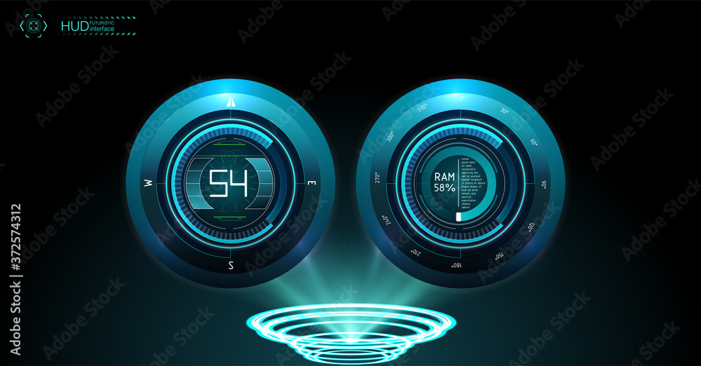 Virtual reality. Futuristic VR head-up display design. Sci-Fi helmet ...