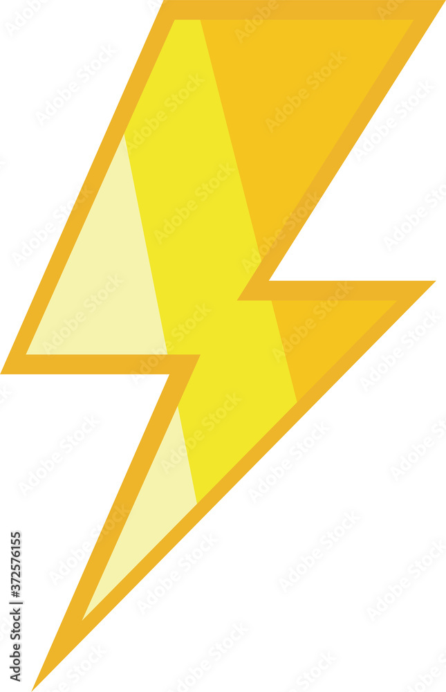 Vector illustration of yellow lightning emoticon Stock Vector | Adobe Stock