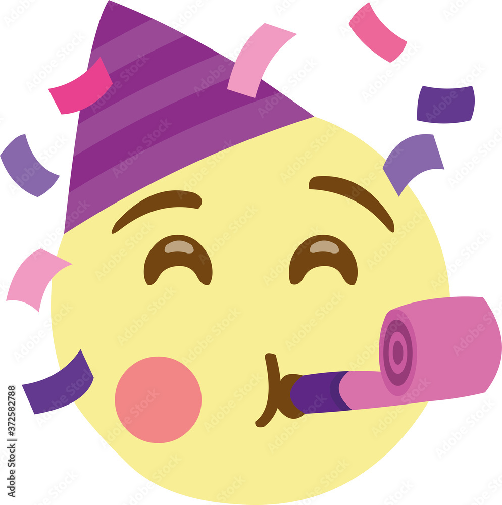 Vector illustration of emoji with a party concept Stock Vector | Adobe ...