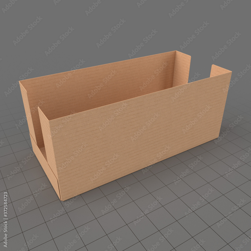 Short cardboard tray box Stock 3D asset | Adobe Stock