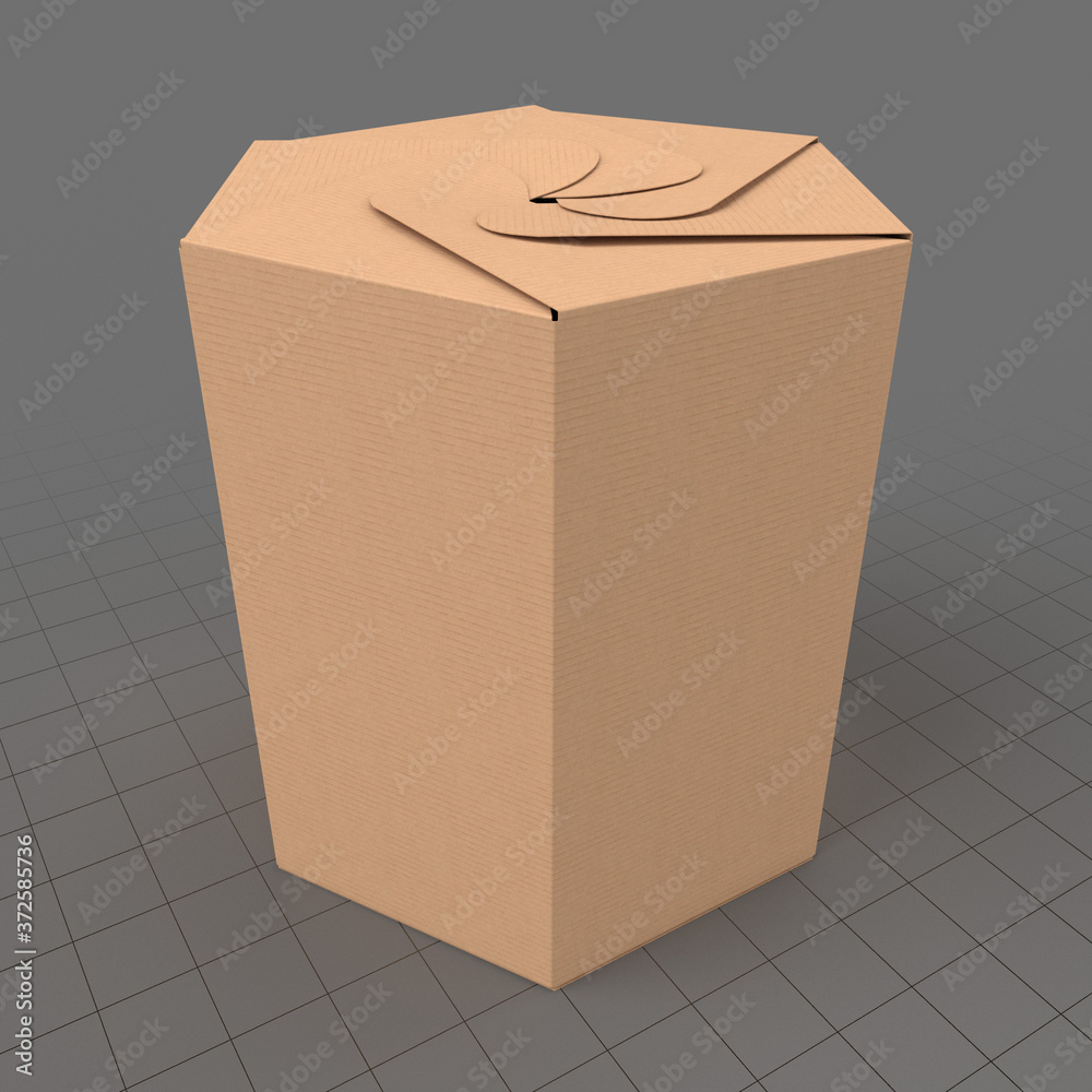 Hexagonal retail cardboard box Stock 3D asset | Adobe Stock