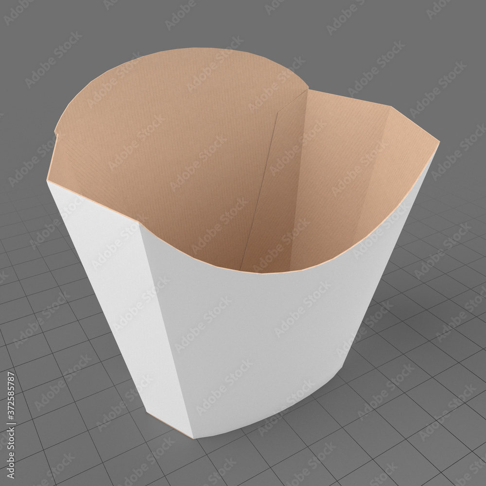 Empty French fries paper box 1 Stock 3D asset | Adobe Stock