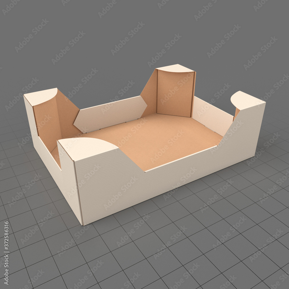 Retail cardboard tray box 2 Stock 3D asset | Adobe Stock