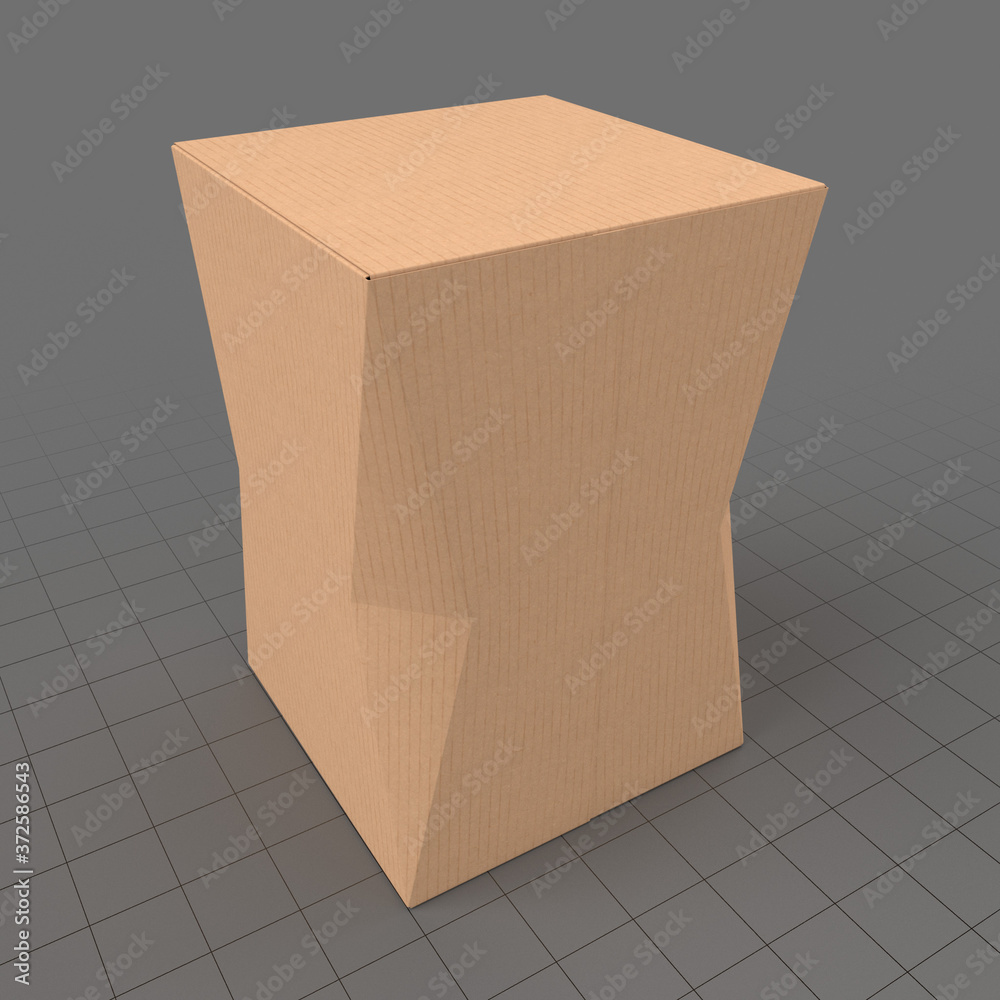 Cardboard box with beveled edges 1 Stock 3D asset | Adobe Stock