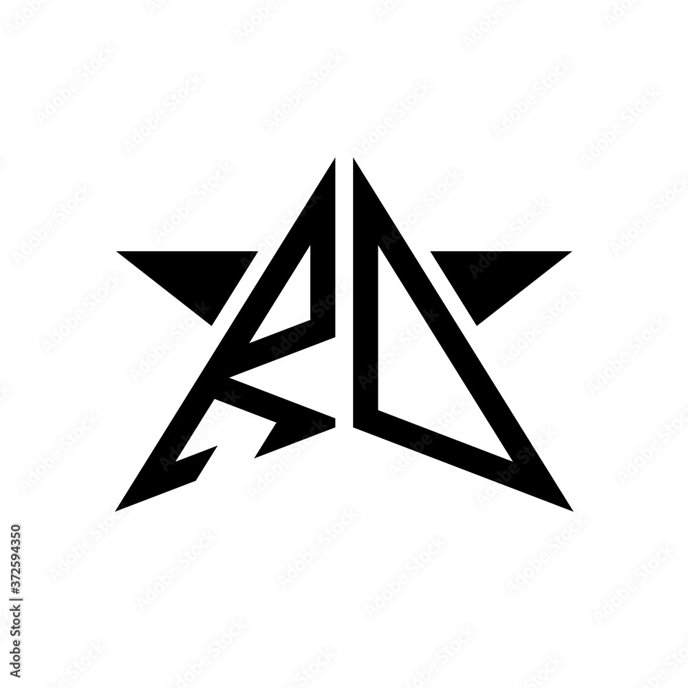 Initial Star Monogram Logo RO Stock Vector | Adobe Stock