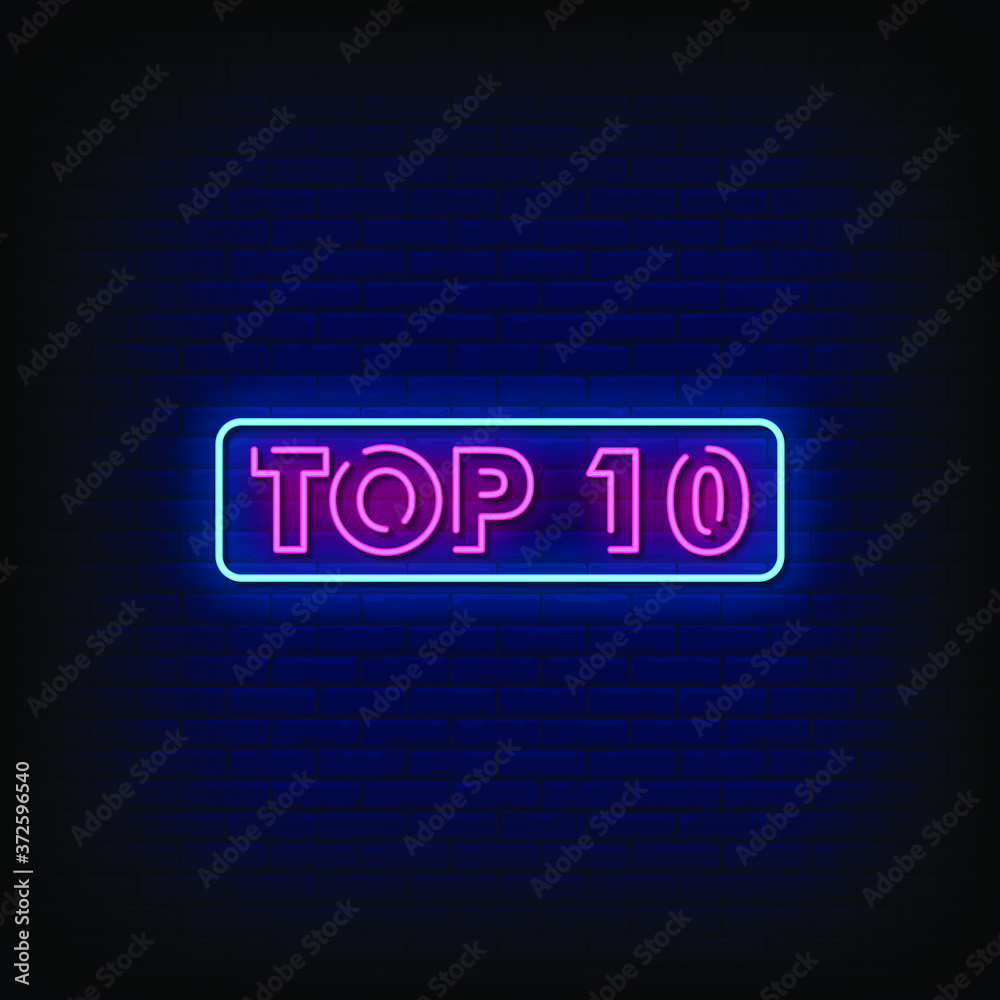 Top 10 Neon Signs Style Text Vector Stock Vector | Adobe Stock