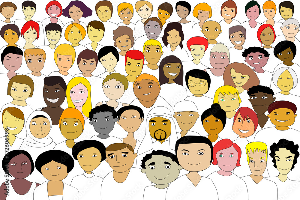 All lives matter,stop racism,Vector of smile people, Sign of every ...