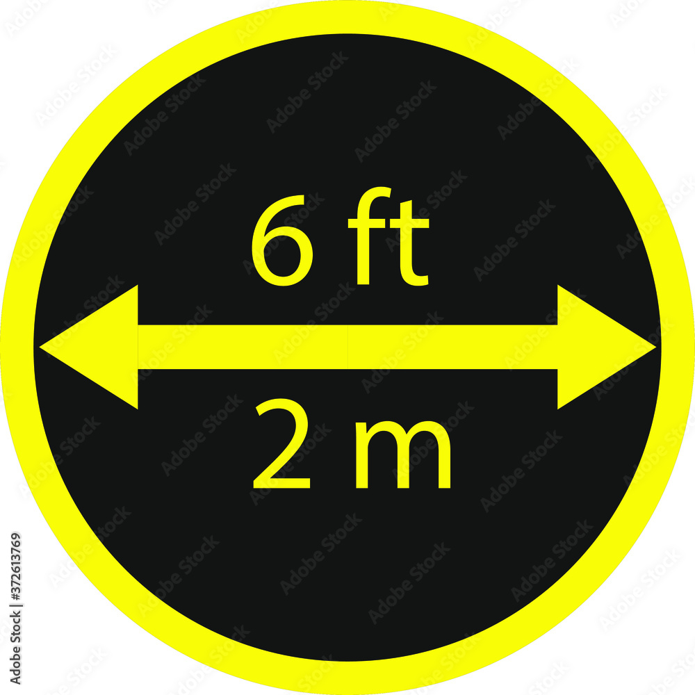 Coronavirus COVID-19 virus social distancing concept. Stay six feet ...