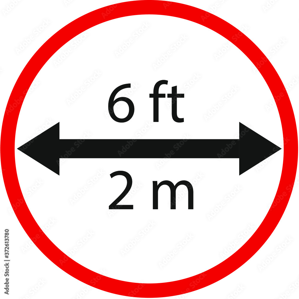 Coronavirus COVID-19 virus social distancing concept. Stay six feet ...