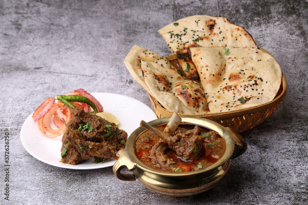 Bhuna Gosht Mutton masala OR Indian Lamb masala and mutton curry Served ...