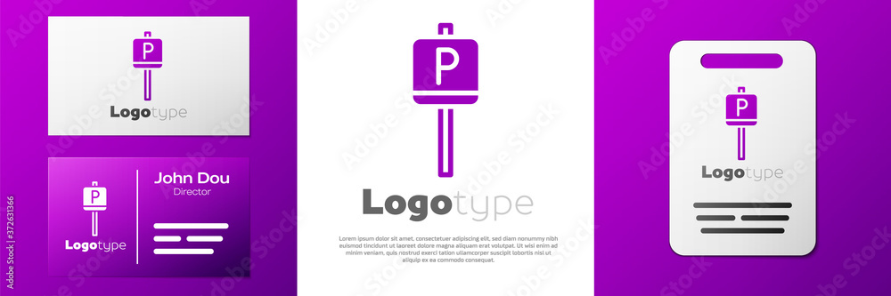 Logotype Parking icon isolated on white background. Street road sign ...