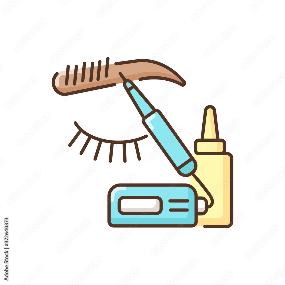 Microblading RGB color icon. Brows shaping and grooming. Eyebrows ...