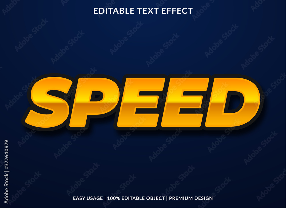 speed text effect template with bold font concept use for brand label ...