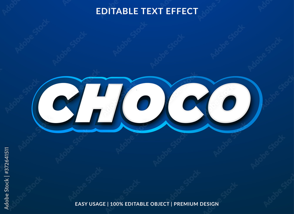 choco text effect template with cartoon style and bold font concept use ...